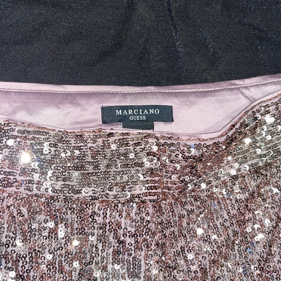 Marciano | Pants & Jumpsuits | New Guess Marciano Moonlight Stretch Sequin Gold High Rise Pants ...